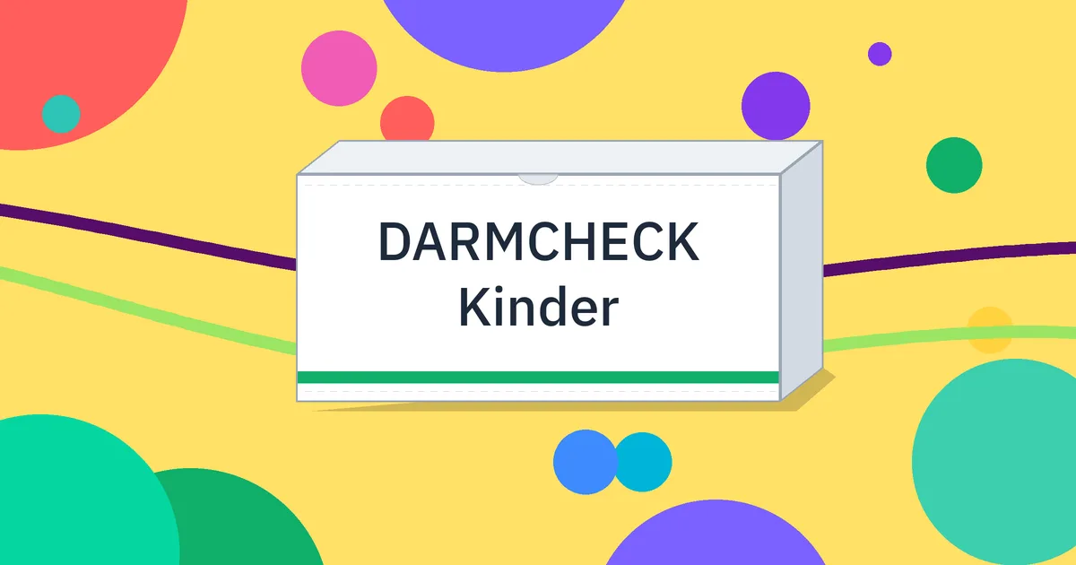 Symbolbild: Packung mit der Aufschrift DARMCHECK Kinder (PZN 09541766) – Verfügbarkeit und Bezug in Apotheken in Frankfurt am Main