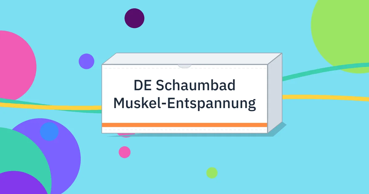 Symbolbild: Packung mit der Aufschrift DE Schaumbad Muskel-Entspannung (PZN 19385994) – Verfügbarkeit und Bezug in Apotheken in Frankfurt am Main
