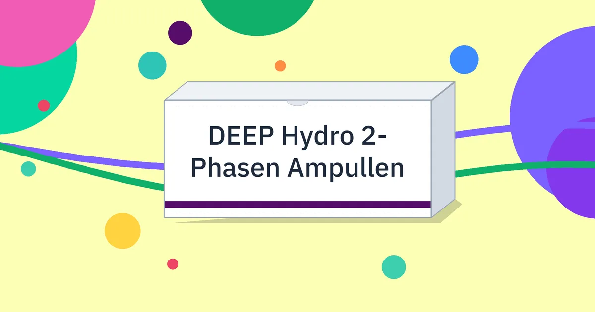 Symbolbild: Packung mit der Aufschrift DEEP Hydro 2-Phasen Ampullen (PZN 17230804) – Verfügbarkeit und Bezug in Apotheken in Frankfurt am Main