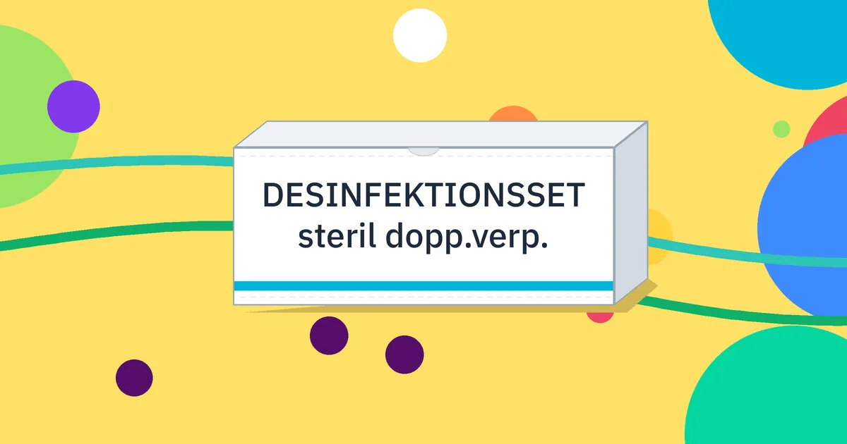 Symbolbild: Packung mit der Aufschrift DESINFEKTIONSSET steril dopp.verp. (PZN 13655760) – Verfügbarkeit und Bezug in Apotheken in Frankfurt am Main
