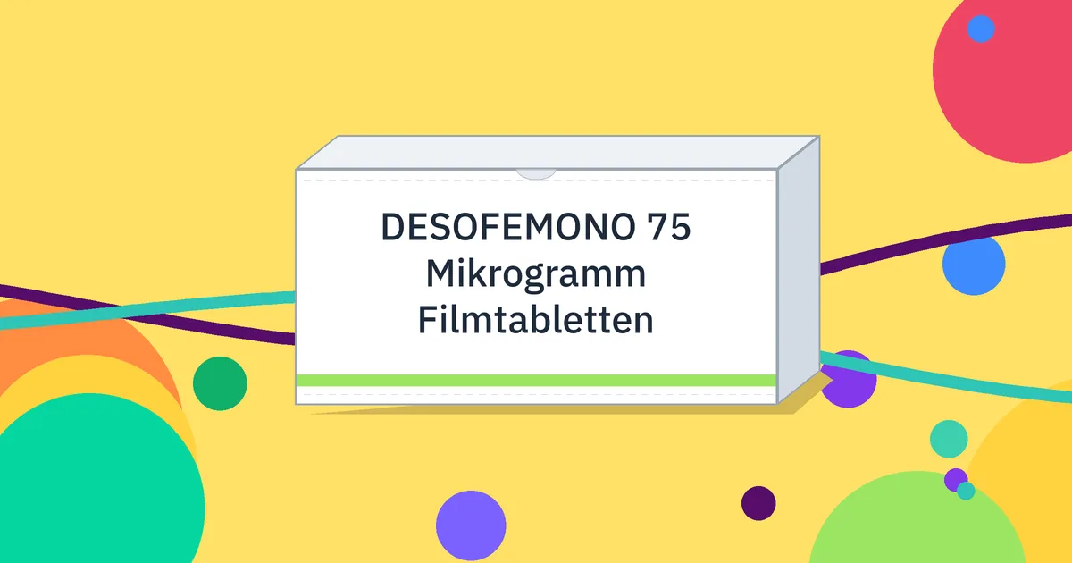 Symbolbild: Packung mit der Aufschrift DESOFEMONO 75 Mikrogramm Filmtabletten (PZN 09882243) – Verfügbarkeit und Bezug in Apotheken in Frankfurt am Main