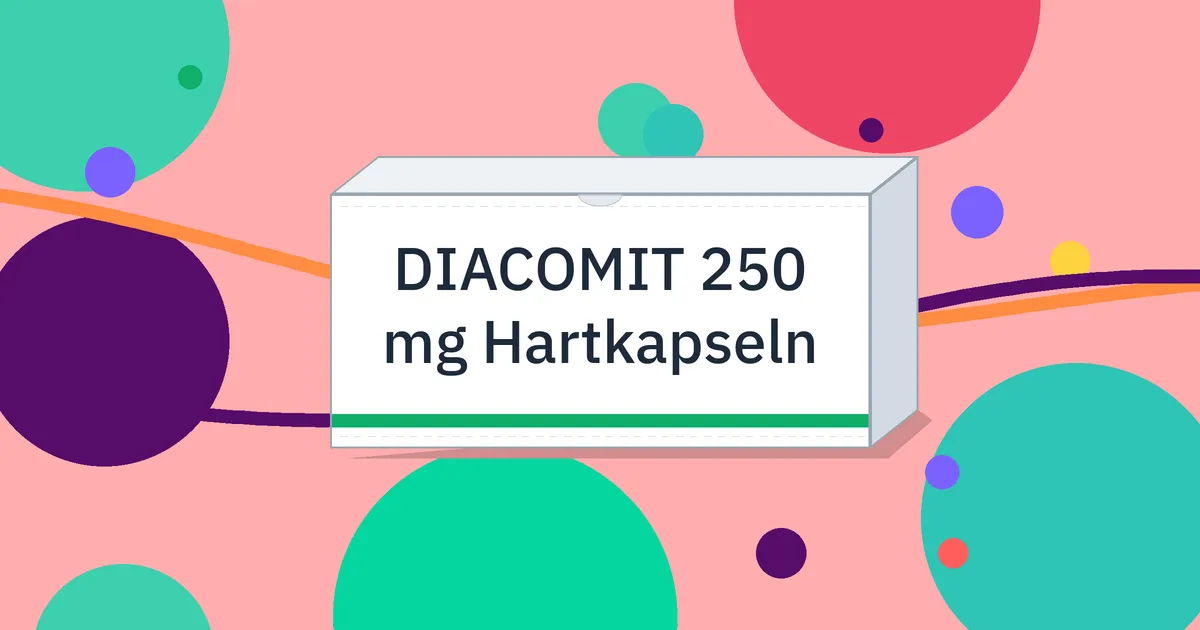 Symbolbild: Packung mit der Aufschrift DIACOMIT 250 mg Hartkapseln (PZN 12754566) – Verfügbarkeit und Bezug in Apotheken in Frankfurt am Main