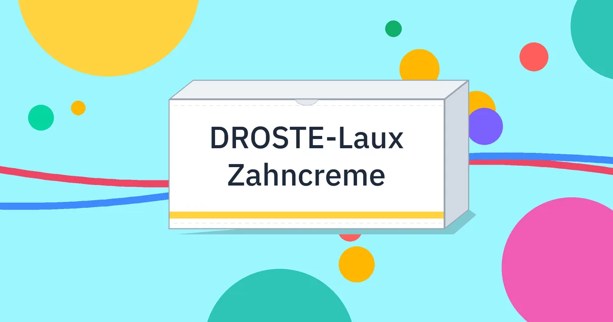 Symbolbild: Packung mit der Aufschrift DROSTE-Laux Zahncreme (PZN 10261262) – Verfügbarkeit und Bezug in Apotheken in Frankfurt am Main