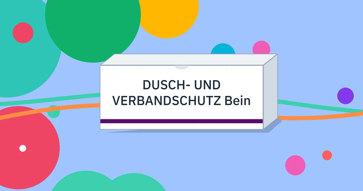 Symbolbild: Packung mit der Aufschrift DUSCH- UND VERBANDSCHUTZ Bein (PZN 11711081) – Verfügbarkeit und Bezug in Apotheken in Frankfurt am Main