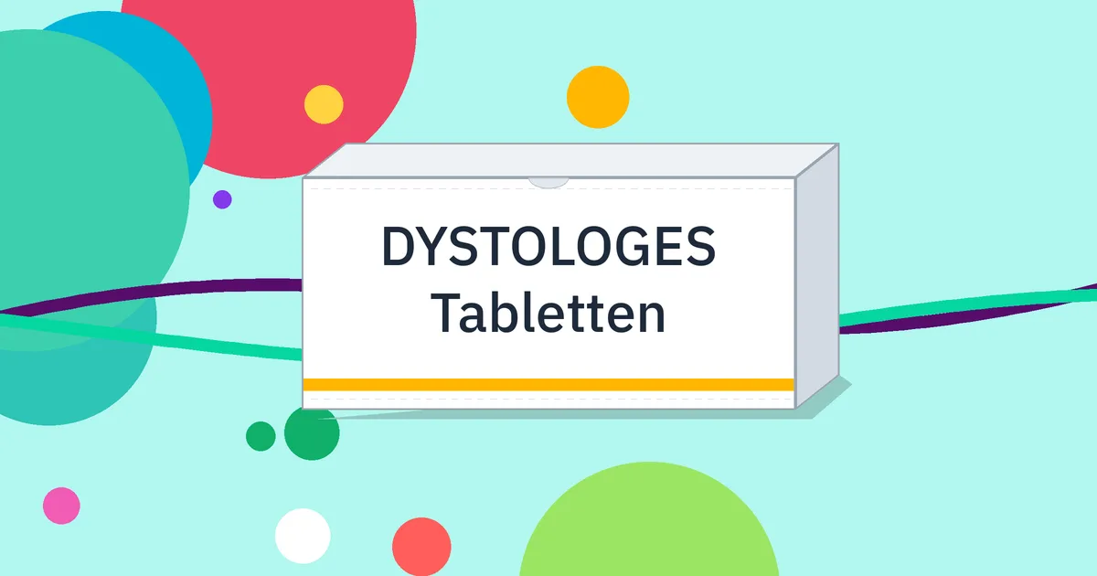 Symbolbild: Packung mit der Aufschrift DYSTOLOGES Tabletten (PZN 13353852) – Verfügbarkeit und Bezug in Apotheken in Frankfurt am Main