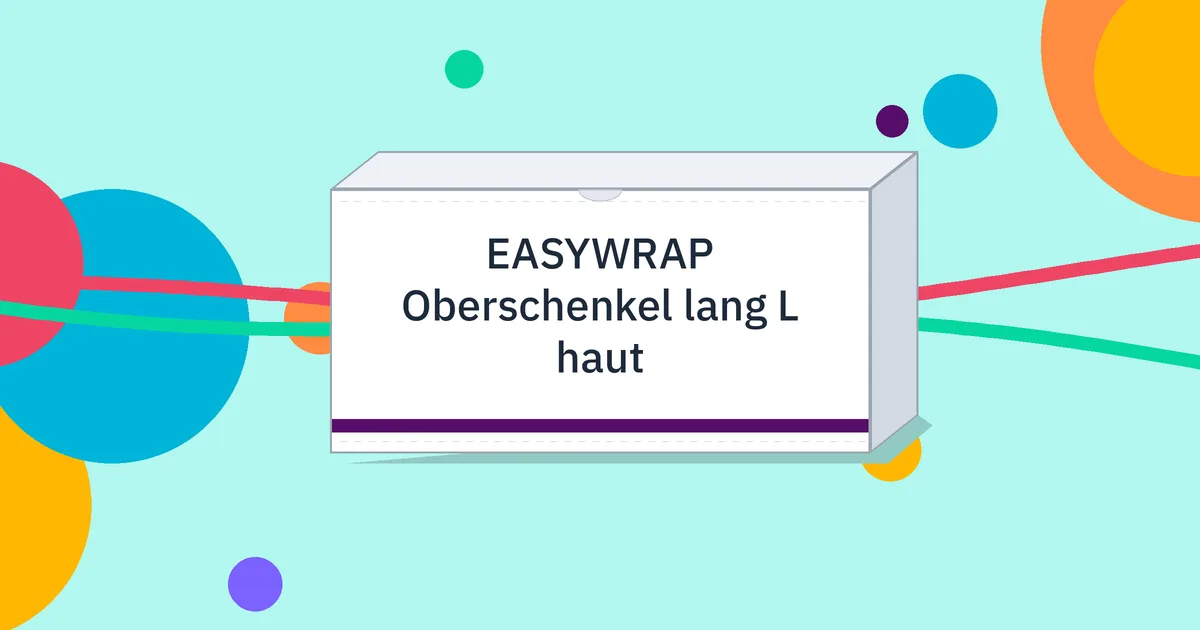 Symbolbild: Packung mit der Aufschrift EASYWRAP Oberschenkel lang L haut (PZN 18748785) – Verfügbarkeit und Bezug in Apotheken in Frankfurt am Main