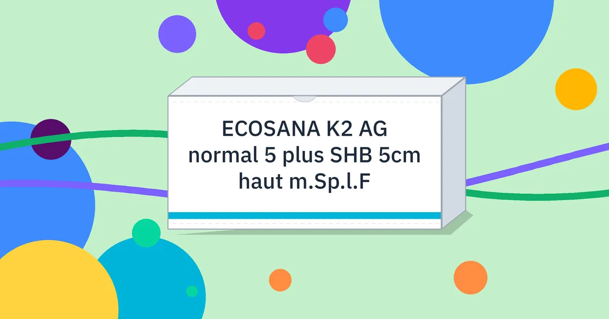 Symbolbild: Packung mit der Aufschrift ECOSANA K2 AG normal 5 plus SHB 5cm haut m.Sp.l.F (PZN 10957584) – Verfügbarkeit und Bezug in Apotheken in Frankfurt am Main