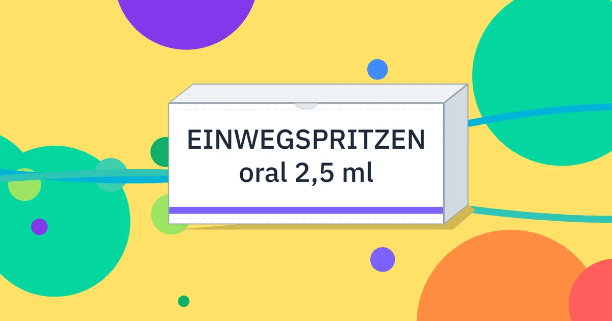 Symbolbild: Packung mit der Aufschrift EINWEGSPRITZEN oral 2,5 ml (PZN 19996551) – Verfügbarkeit und Bezug in Apotheken in Frankfurt am Main