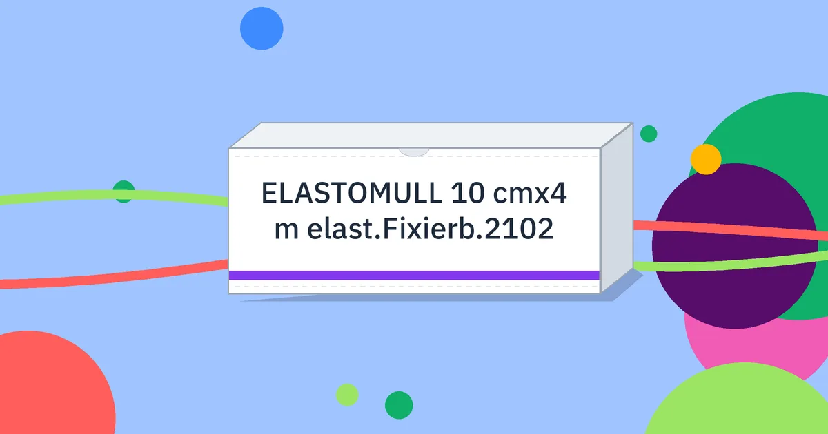 Symbolbild: Packung mit der Aufschrift ELASTOMULL 10 cmx4 m elast.Fixierb.2102 (PZN 12656504) – Verfügbarkeit und Bezug in Apotheken in Frankfurt am Main