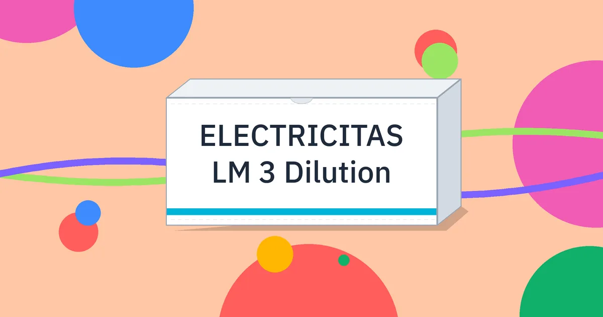 Symbolbild: Packung mit der Aufschrift ELECTRICITAS LM 3 Dilution (PZN 12844281) – Verfügbarkeit und Bezug in Apotheken in Frankfurt am Main