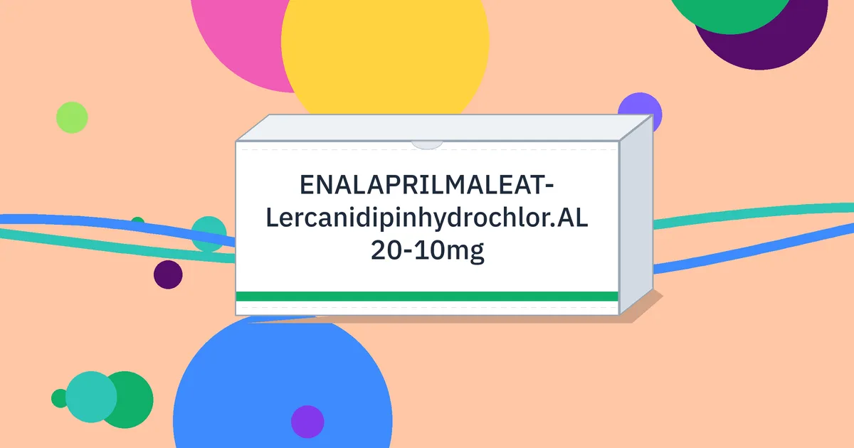 Symbolbild: Packung mit der Aufschrift ENALAPRILMALEAT-Lercanidipinhydrochlor.AL 20-10mg (PZN 13581056) – Verfügbarkeit und Bezug in Apotheken in Frankfurt am Main