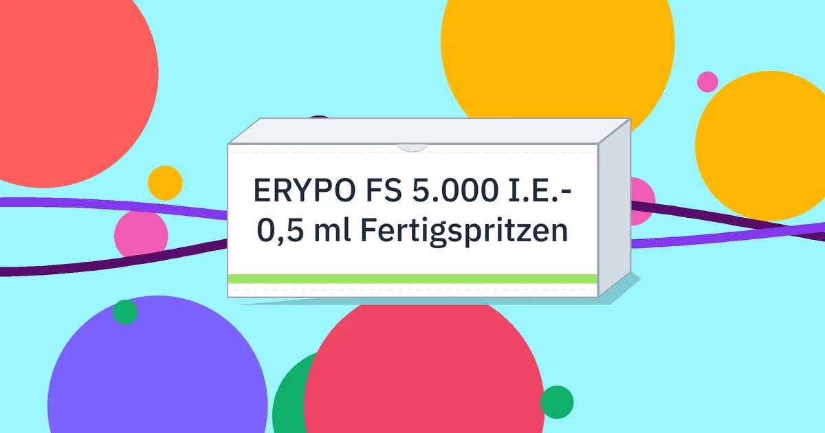 Symbolbild: Packung mit der Aufschrift ERYPO FS 5.000 I.E.-0,5 ml Fertigspritzen (PZN 01420968) – Verfügbarkeit und Bezug in Apotheken in Frankfurt am Main