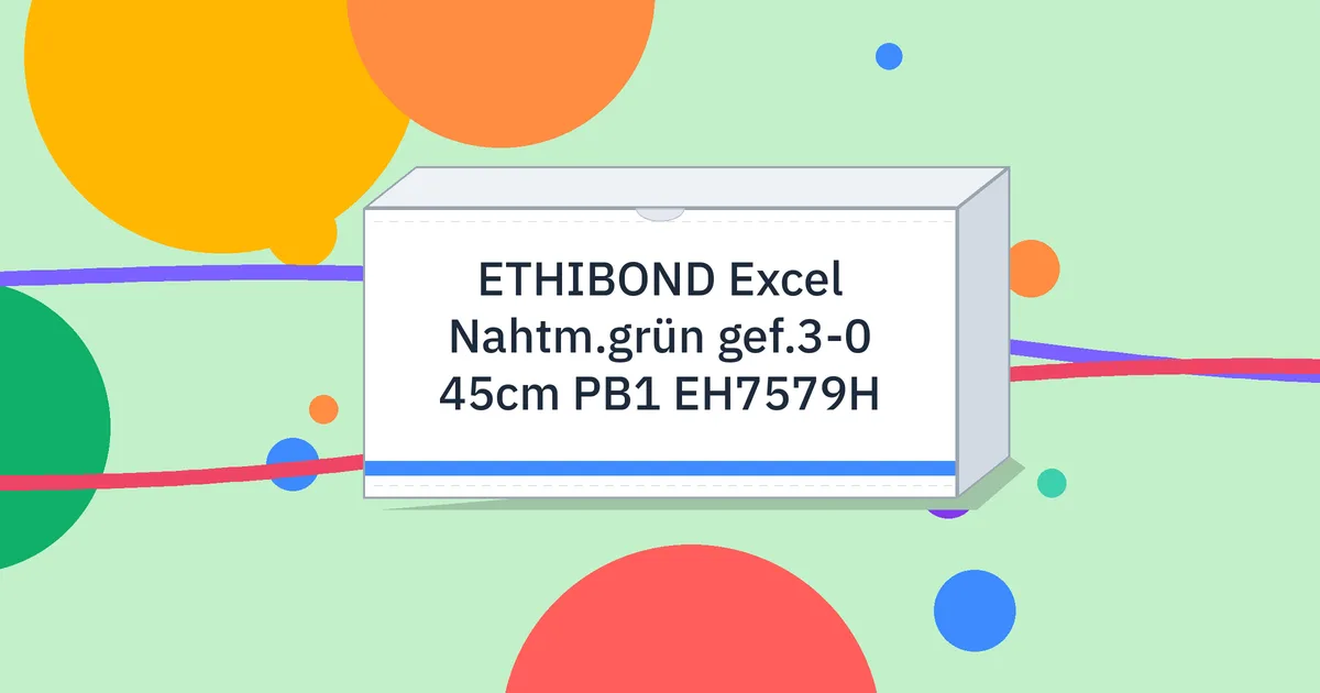 Symbolbild: Packung mit der Aufschrift ETHIBOND Excel Nahtm.grün gef.3-0 45cm PB1 EH7579H (PZN 16250064) – Verfügbarkeit und Bezug in Apotheken in Frankfurt am Main