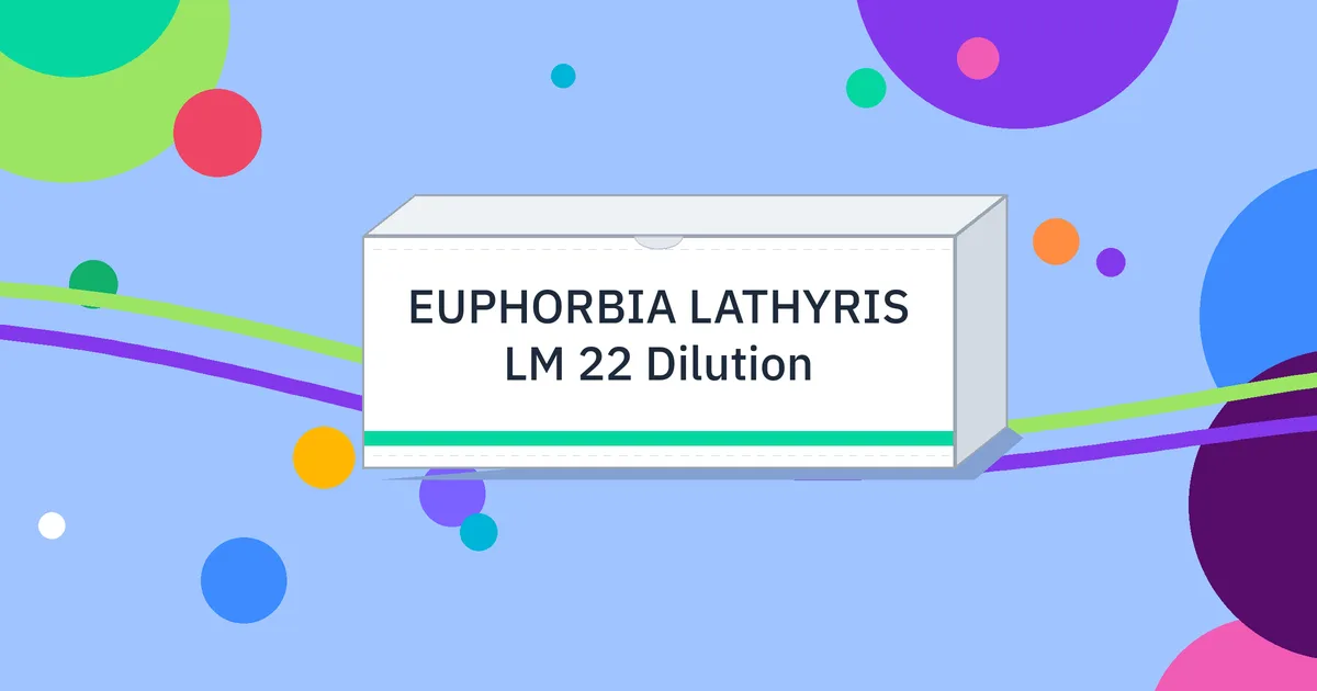Symbolbild: Packung mit der Aufschrift EUPHORBIA LATHYRIS LM 22 Dilution (PZN 13482408) – Verfügbarkeit und Bezug in Apotheken in Frankfurt am Main