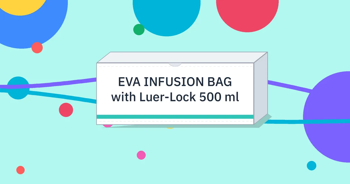 Symbolbild: Packung mit der Aufschrift EVA INFUSION BAG with Luer-Lock 500 ml (PZN 11510276) – Verfügbarkeit und Bezug in Apotheken in Frankfurt am Main