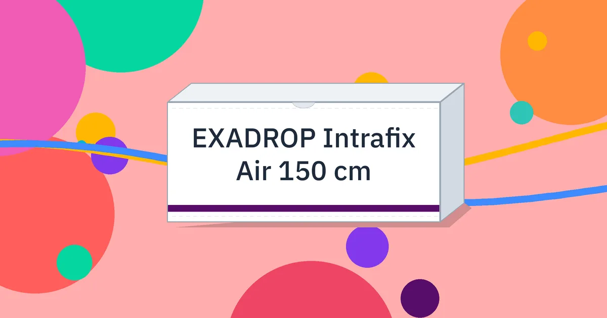 Symbolbild: Packung mit der Aufschrift EXADROP Intrafix Air 150 cm (PZN 19768904) – Verfügbarkeit und Bezug in Apotheken in Frankfurt am Main