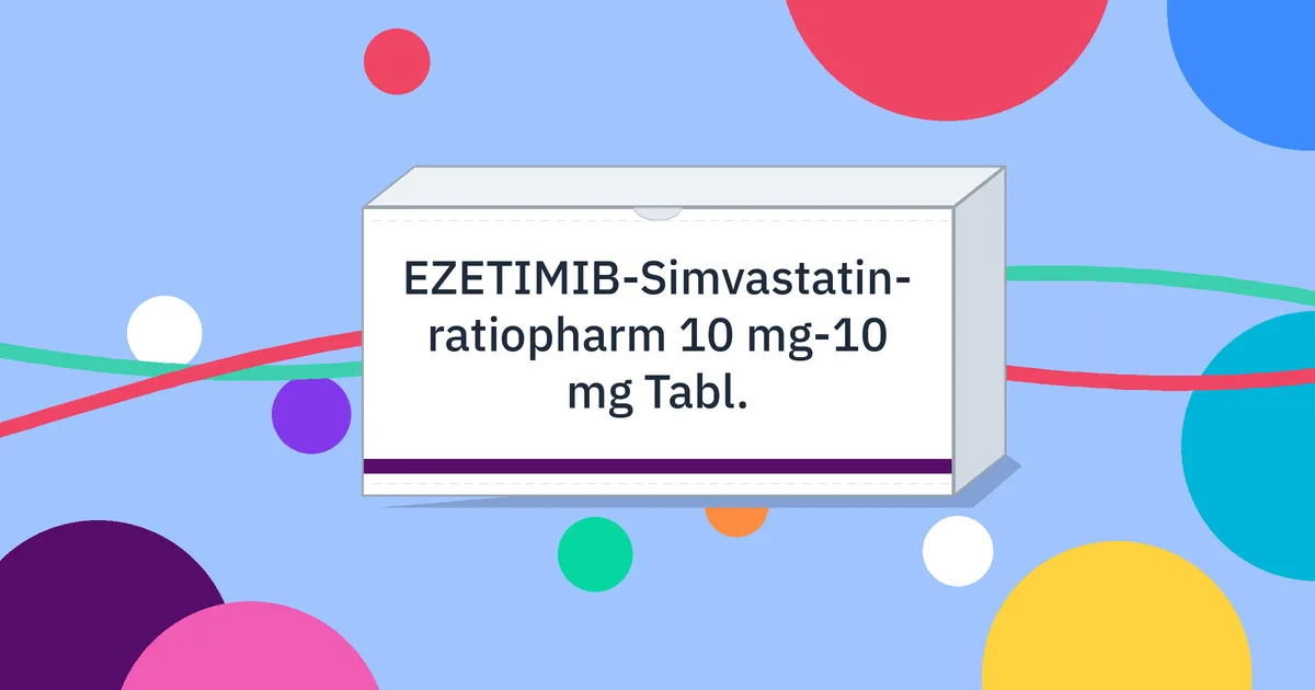 Symbolbild: Packung mit der Aufschrift EZETIMIB-Simvastatin-ratiopharm 10 mg-10 mg Tabl. (PZN 13858799) – Verfügbarkeit und Bezug in Apotheken in Frankfurt am Main