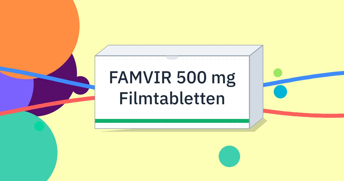 Symbolbild: Packung mit der Aufschrift FAMVIR 500 mg Filmtabletten (PZN 17448029) – Verfügbarkeit und Bezug in Apotheken in Frankfurt am Main