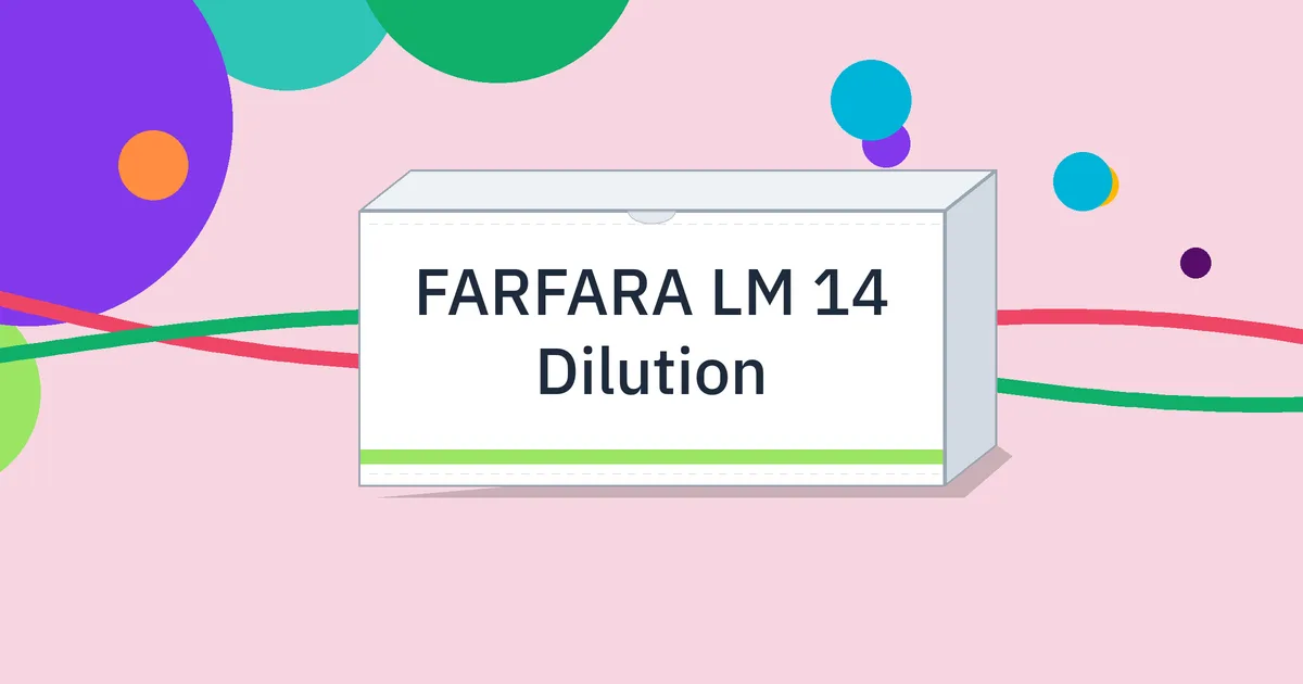 Symbolbild: Packung mit der Aufschrift FARFARA LM 14 Dilution (PZN 13487452) – Verfügbarkeit und Bezug in Apotheken in Frankfurt am Main