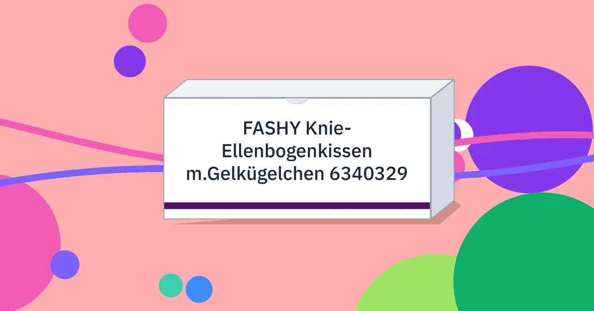 Symbolbild: Packung mit der Aufschrift FASHY Knie-Ellenbogenkissen m.Gelkügelchen 6340329 (PZN 15572742) – Verfügbarkeit und Bezug in Apotheken in Frankfurt am Main