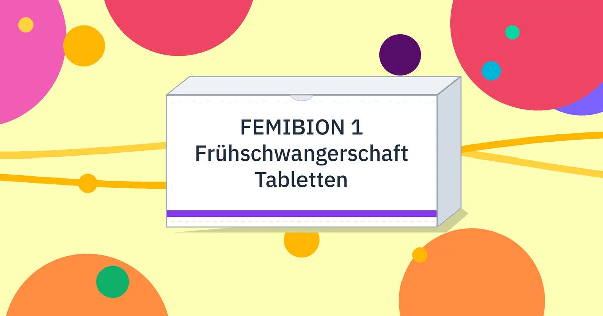 Symbolbild: Packung mit der Aufschrift FEMIBION 1 Frühschwangerschaft Tabletten (PZN 15199970) – Verfügbarkeit und Bezug in Apotheken in Frankfurt am Main