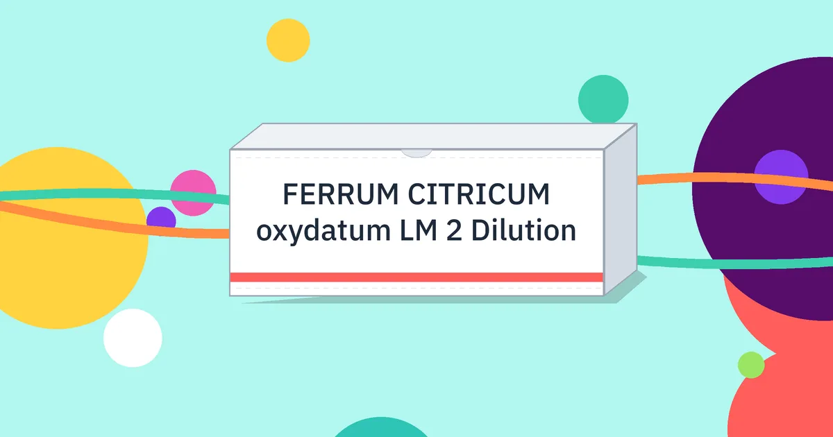 Symbolbild: Packung mit der Aufschrift FERRUM CITRICUM oxydatum LM 2 Dilution (PZN 12848304) – Verfügbarkeit und Bezug in Apotheken in Frankfurt am Main