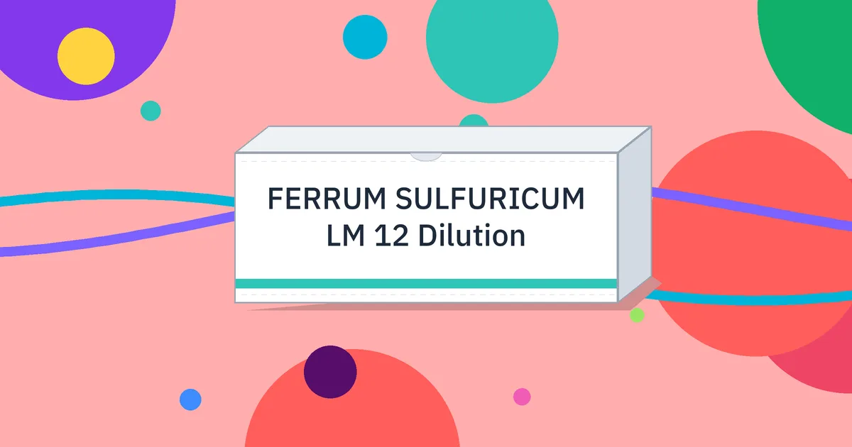 Symbolbild: Packung mit der Aufschrift FERRUM SULFURICUM LM 12 Dilution (PZN 12853506) – Verfügbarkeit und Bezug in Apotheken in Frankfurt am Main