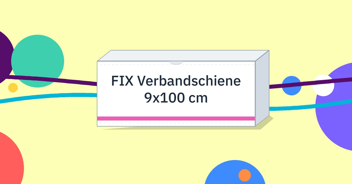 Symbolbild: Packung mit der Aufschrift FIX Verbandschiene 9x100 cm (PZN 06981950) – Verfügbarkeit und Bezug in Apotheken in Frankfurt am Main