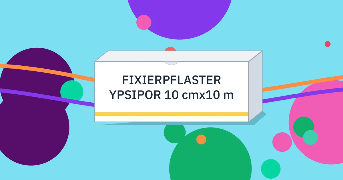 Symbolbild: Packung mit der Aufschrift FIXIERPFLASTER YPSIPOR 10 cmx10 m (PZN 04761210) – Verfügbarkeit und Bezug in Apotheken in Frankfurt am Main