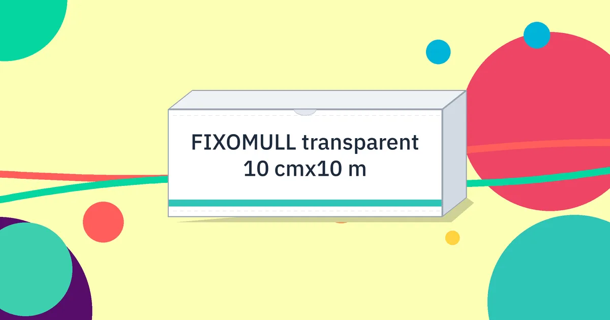 Symbolbild: Packung mit der Aufschrift FIXOMULL transparent 10 cmx10 m (PZN 03643201) – Verfügbarkeit und Bezug in Apotheken in Frankfurt am Main