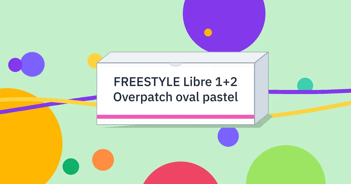 Symbolbild: Packung mit der Aufschrift FREESTYLE Libre 1+2 Overpatch oval pastel (PZN 19864387) – Verfügbarkeit und Bezug in Apotheken in Frankfurt am Main