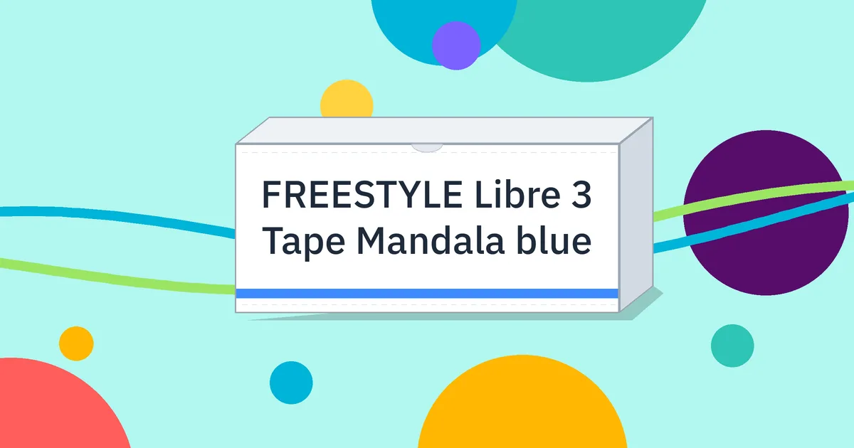 Symbolbild: Packung mit der Aufschrift FREESTYLE Libre 3 Tape Mandala blue (PZN 18178460) – Verfügbarkeit und Bezug in Apotheken in Frankfurt am Main