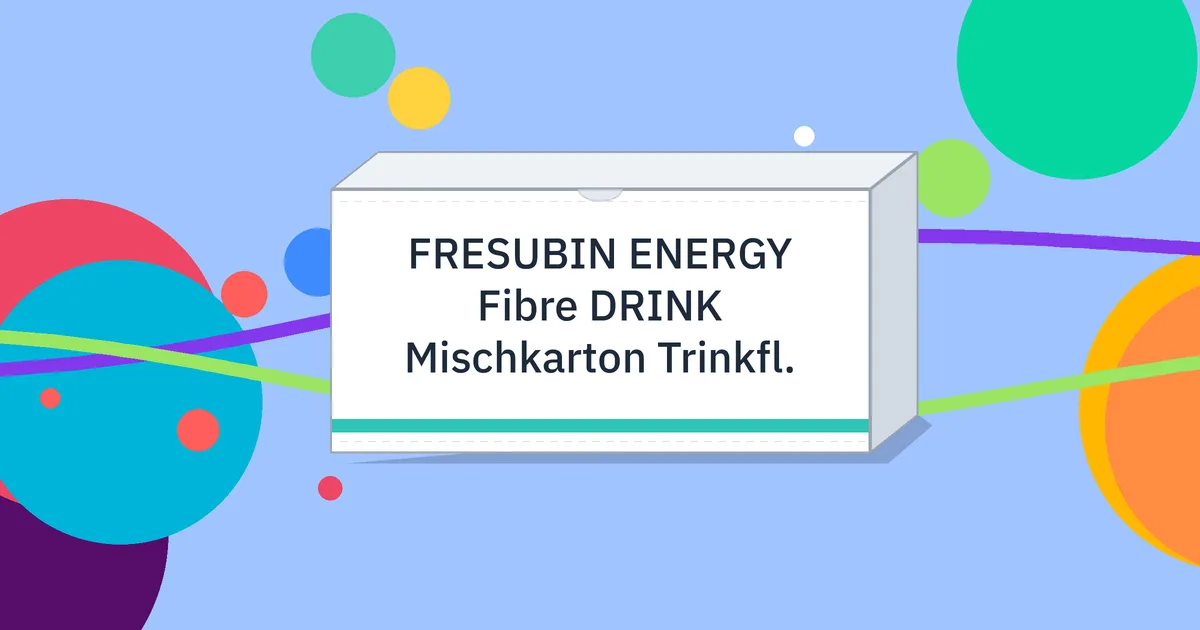 Symbolbild: Packung mit der Aufschrift FRESUBIN ENERGY Fibre DRINK Mischkarton Trinkfl. (PZN 18752516) – Verfügbarkeit und Bezug in Apotheken in Frankfurt am Main