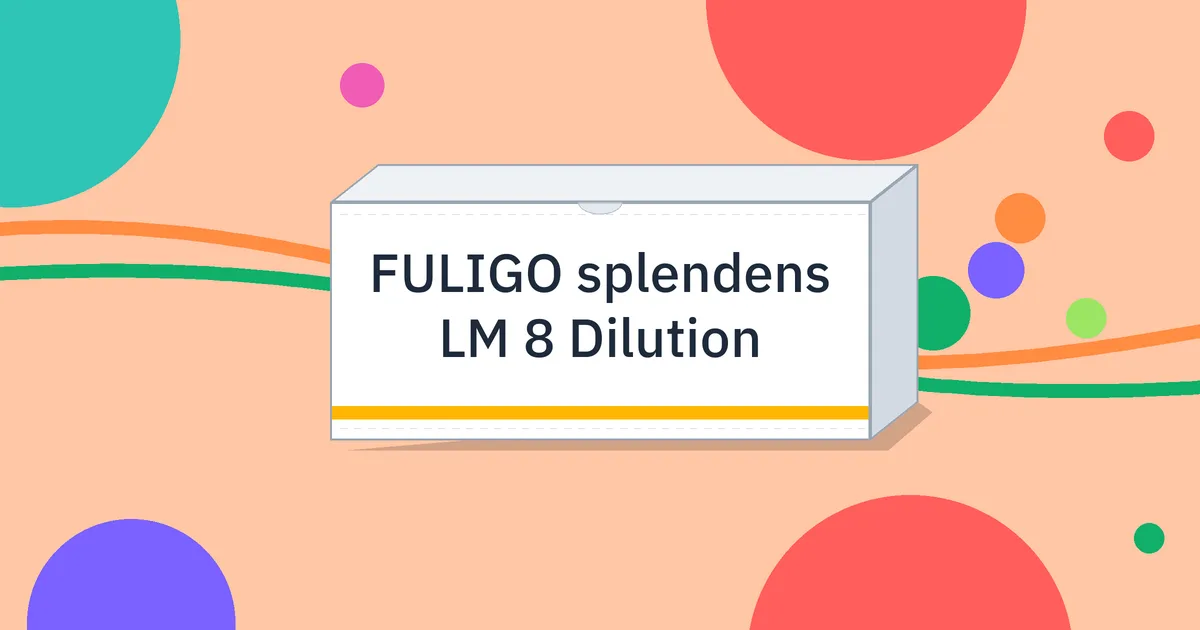 Symbolbild: Packung mit der Aufschrift FULIGO splendens LM 8 Dilution (PZN 13493375) – Verfügbarkeit und Bezug in Apotheken in Frankfurt am Main