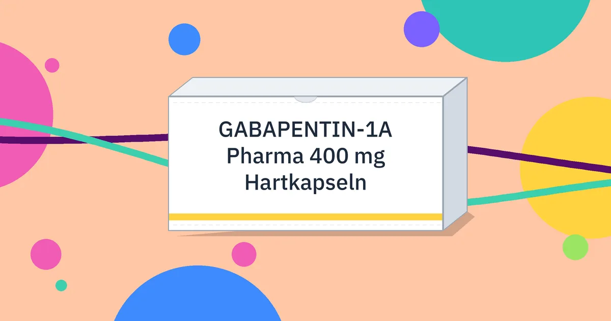 Symbolbild: Packung mit der Aufschrift GABAPENTIN-1A Pharma 400 mg Hartkapseln (PZN 04170696) – Verfügbarkeit und Bezug in Apotheken in Frankfurt am Main