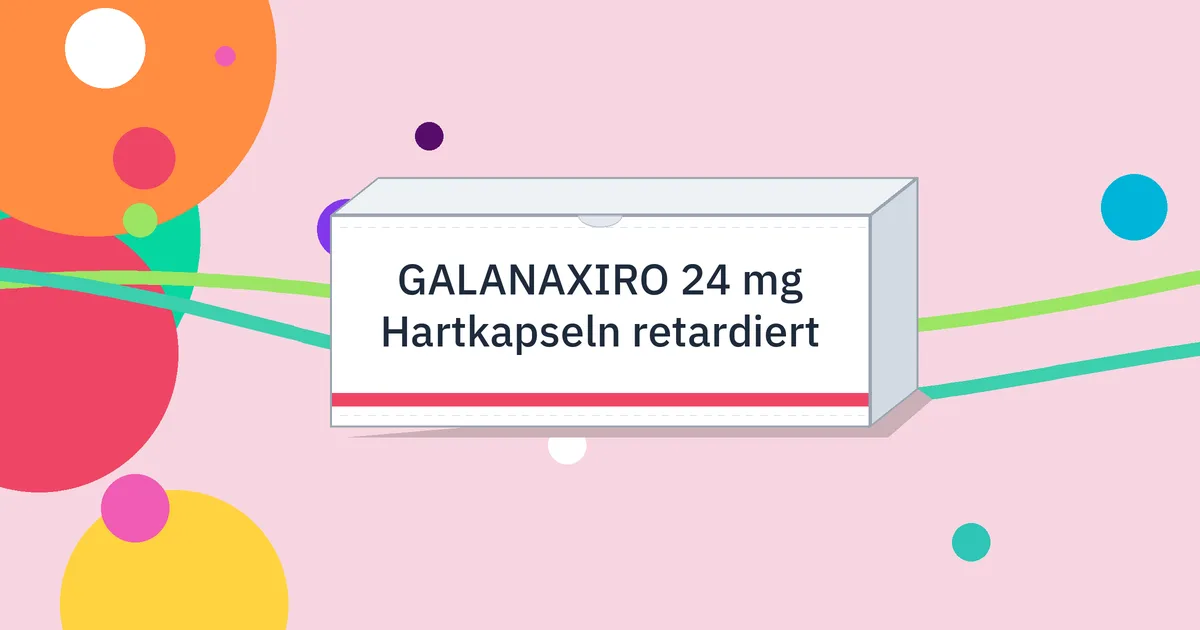 Symbolbild: Packung mit der Aufschrift GALANAXIRO 24 mg Hartkapseln retardiert (PZN 14446449) – Verfügbarkeit und Bezug in Apotheken in Frankfurt am Main