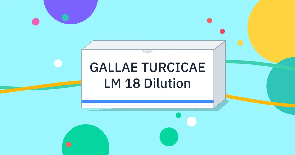 Symbolbild: Packung mit der Aufschrift GALLAE TURCICAE LM 18 Dilution (PZN 13498102) – Verfügbarkeit und Bezug in Apotheken in Frankfurt am Main