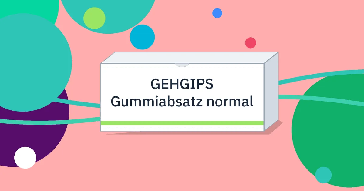Symbolbild: Packung mit der Aufschrift GEHGIPS Gummiabsatz normal (PZN 01736275) – Verfügbarkeit und Bezug in Apotheken in Frankfurt am Main