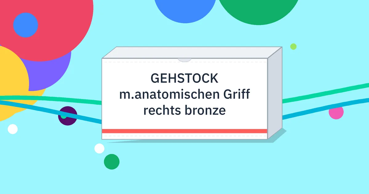 Symbolbild: Packung mit der Aufschrift GEHSTOCK m.anatomischen Griff rechts bronze (PZN 10074755) – Verfügbarkeit und Bezug in Apotheken in Frankfurt am Main