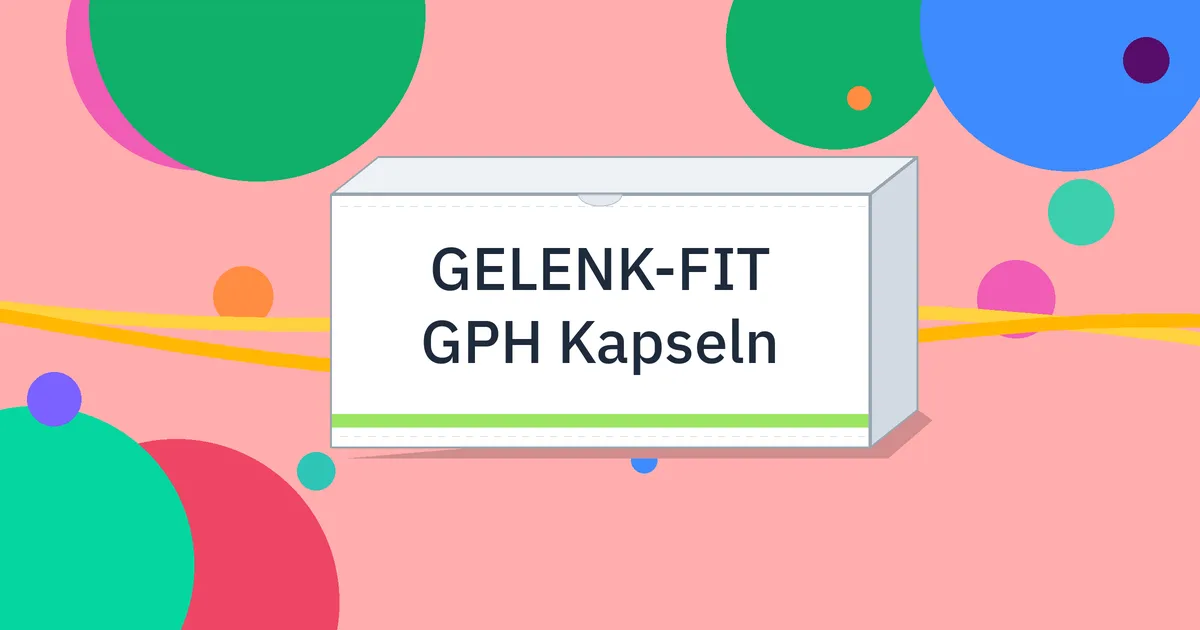 Symbolbild: Packung mit der Aufschrift GELENK-FIT GPH Kapseln (PZN 05896863) – Verfügbarkeit und Bezug in Apotheken in Frankfurt am Main