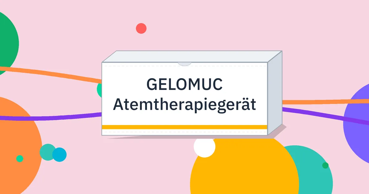 Symbolbild: Packung mit der Aufschrift GELOMUC Atemtherapiegerät (PZN 06885531) – Verfügbarkeit und Bezug in Apotheken in Frankfurt am Main