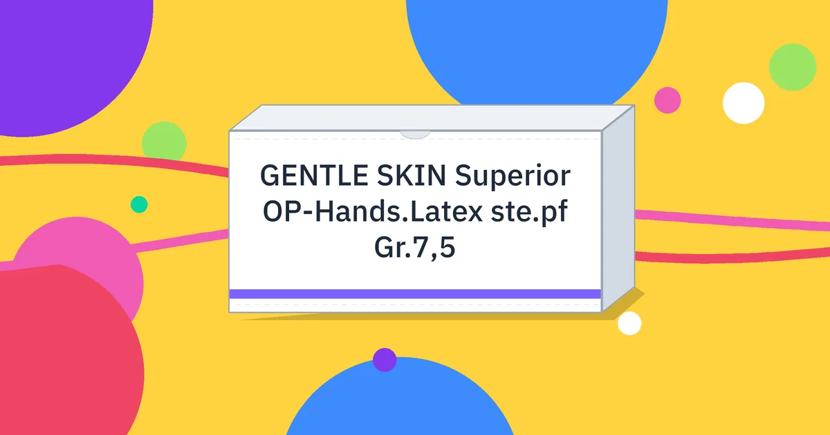 Symbolbild: Packung mit der Aufschrift GENTLE SKIN Superior OP-Hands.Latex ste.pf Gr.7,5 (PZN 18041956) – Verfügbarkeit und Bezug in Apotheken in Frankfurt am Main
