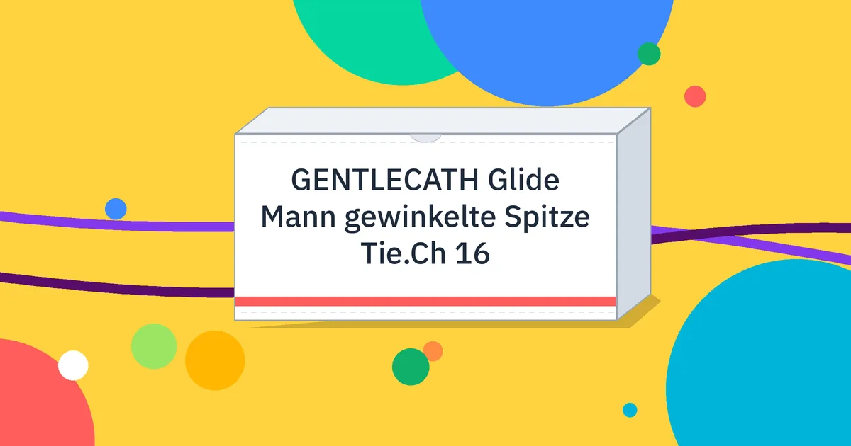 Symbolbild: Packung mit der Aufschrift GENTLECATH Glide Mann gewinkelte Spitze Tie.Ch 16 (PZN 13918797) – Verfügbarkeit und Bezug in Apotheken in Frankfurt am Main