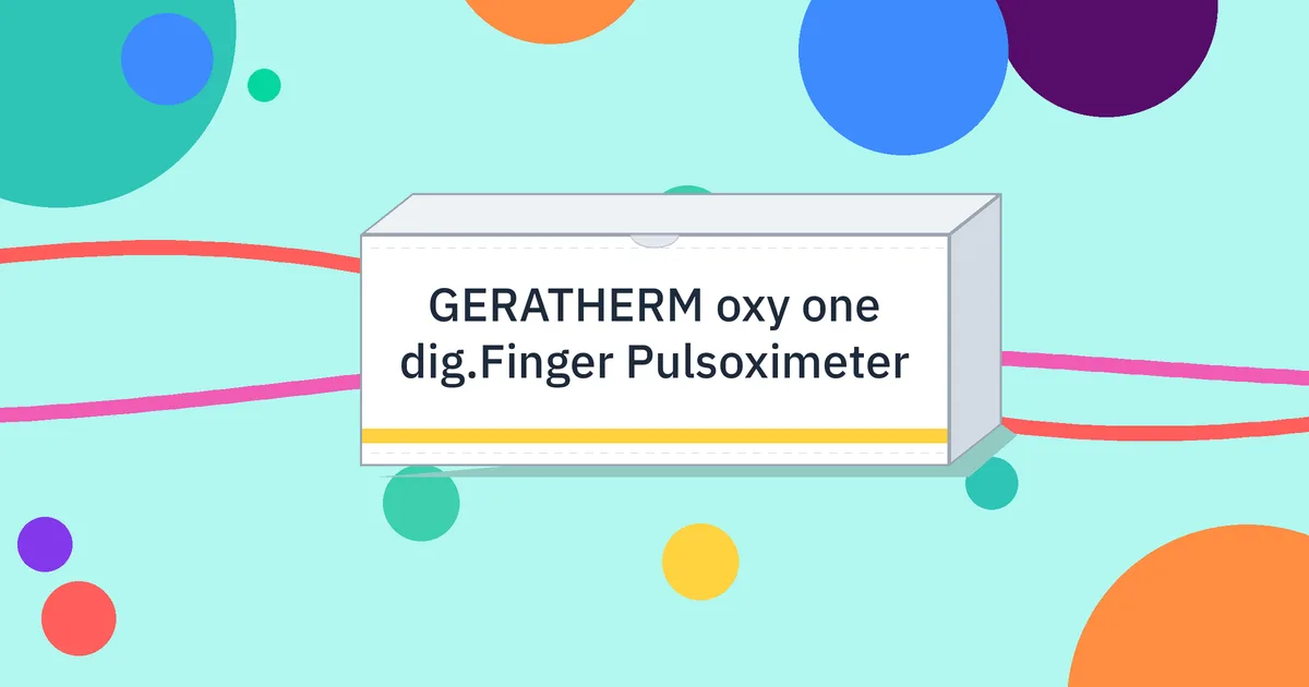 Symbolbild: Packung mit der Aufschrift GERATHERM oxy one dig.Finger Pulsoximeter (PZN 19123283) – Verfügbarkeit und Bezug in Apotheken in Frankfurt am Main
