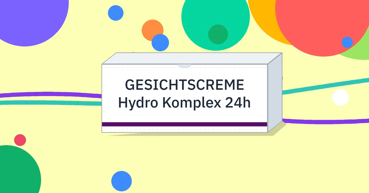Symbolbild: Packung mit der Aufschrift GESICHTSCREME Hydro Komplex 24h (PZN 20837763) – Verfügbarkeit und Bezug in Apotheken in Frankfurt am Main