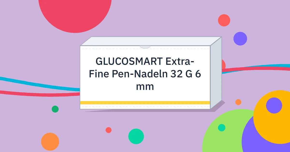 Symbolbild: Packung mit der Aufschrift GLUCOSMART Extra-Fine Pen-Nadeln 32 G 6 mm (PZN 20113462) – Verfügbarkeit und Bezug in Apotheken in Frankfurt am Main