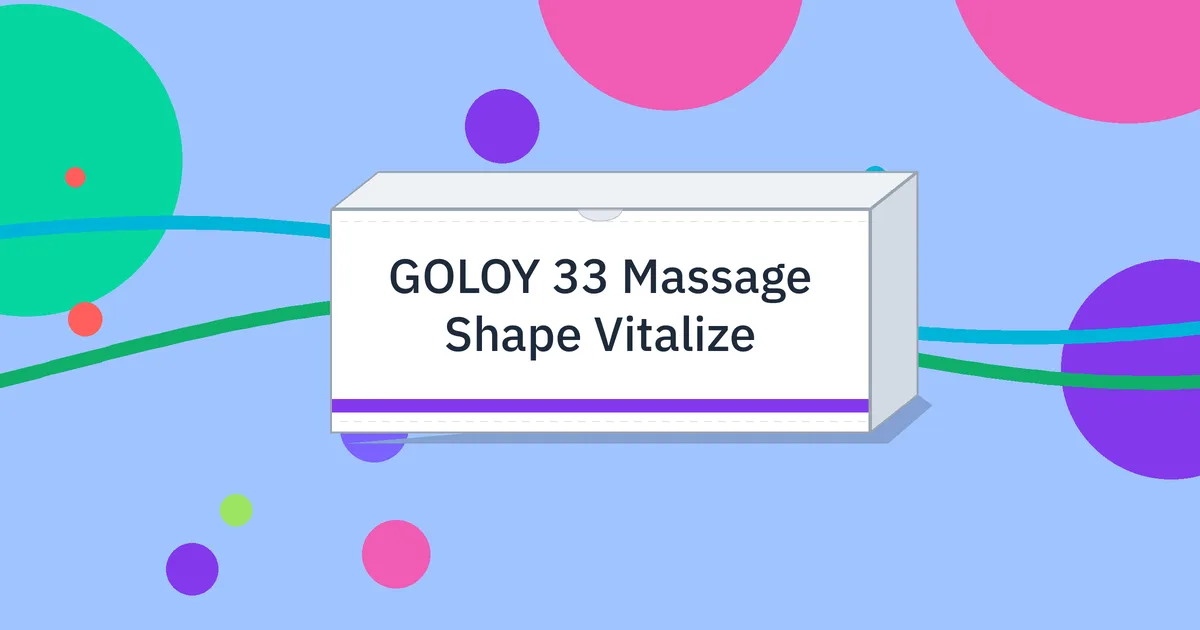 Symbolbild: Packung mit der Aufschrift GOLOY 33 Massage Shape Vitalize (PZN 02426252) – Verfügbarkeit und Bezug in Apotheken in Frankfurt am Main