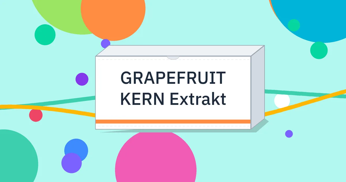 Symbolbild: Packung mit der Aufschrift GRAPEFRUIT KERN Extrakt (PZN 08452279) – Verfügbarkeit und Bezug in Apotheken in Frankfurt am Main