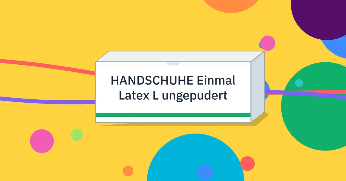 Symbolbild: Packung mit der Aufschrift HANDSCHUHE Einmal Latex L ungepudert (PZN 07393882) – Verfügbarkeit und Bezug in Apotheken in Frankfurt am Main