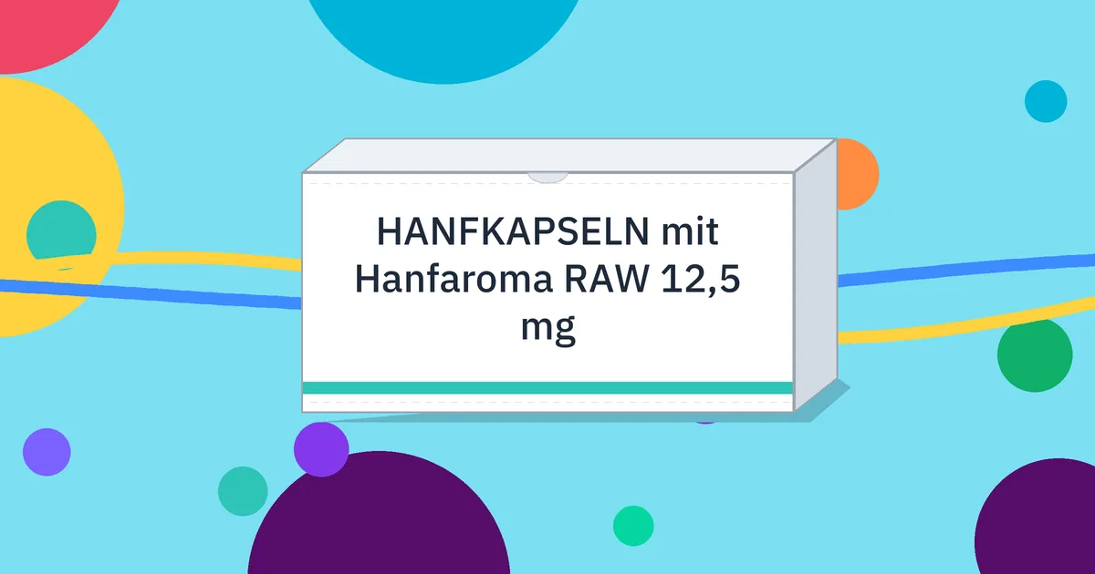 Symbolbild: Packung mit der Aufschrift HANFKAPSELN mit Hanfaroma RAW 12,5 mg (PZN 16400291) – Verfügbarkeit und Bezug in Apotheken in Frankfurt am Main